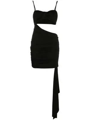 Off-White Vi-crepe Draped Strapless Mini Dress