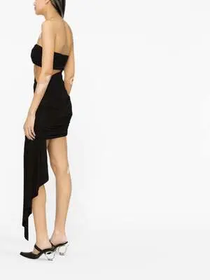 Off-White Vi-crepe Draped Strapless Mini Dress