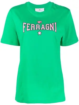 CHIARA FERRAGNI Logo-print T-shirt - Green