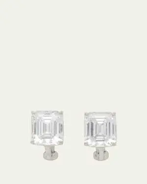 FANTASIA BY DESERIO Sterling Silver Emerald-cut Stud Earrings