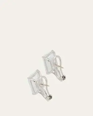 FANTASIA BY DESERIO Sterling Silver Emerald-cut Stud Earrings