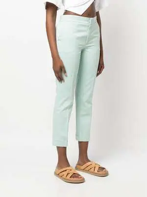 TWINSET Cropped Straight-leg Trousers - Green