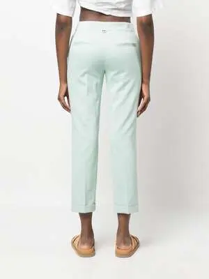 TWINSET Cropped Straight-leg Trousers - Green