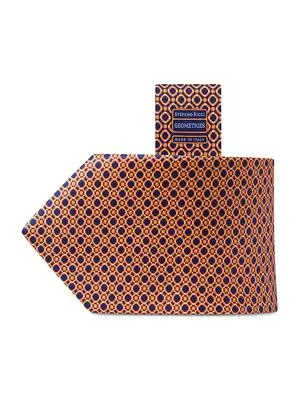 Stefano Ricci Men's Luxury Woven Silk Tie - Bright Orange Orange