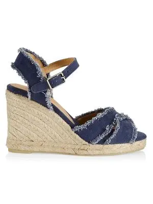 CastaÑer Women's Bromelia 70MM Denim Wedge Sandals - Denim  - Denim