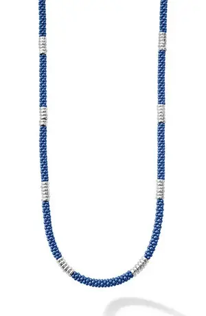 Lagos Caviar Ceramic Beaded Necklace - Blue