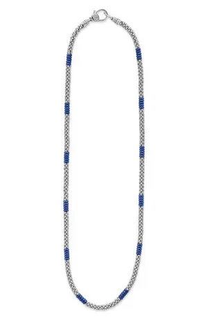 Lagos Caviar Ceramic Station Necklace - Blue