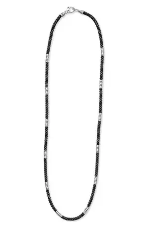 Lagos Caviar Ceramic Station Necklace - Black