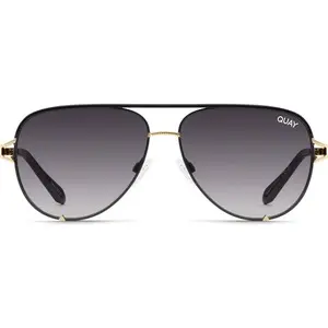 Quay High Key Twist 60mm Gradient Aviator Sunglasses - Black/smoke