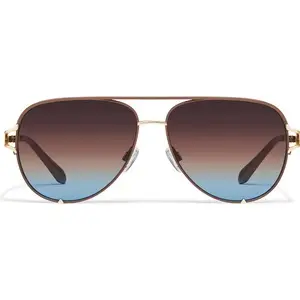 Quay High Key Twist 60mm Gradient Aviator Sunglasses - Doe/brown Blue