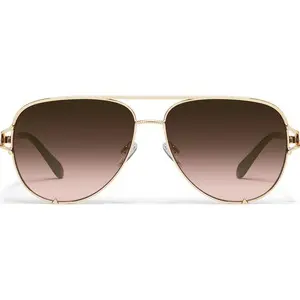Quay High Key Twist 60mm Gradient Aviator Sunglasses - Gold/brown Rose