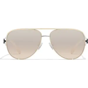 Quay QUAY High Key Twist 60mm Gradient Aviator Sunglasses Silver/silver Champagne Flash