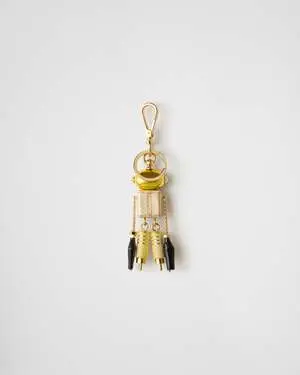 Prada Robot Saffiano Leather Keychain Charm