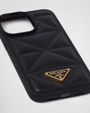 Prada Leather Cover For Iphone 14 Pro Max - Black | Editorialist