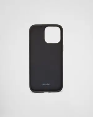 Prada Leather Cover For Iphone 14 Pro Max - Black | Editorialist