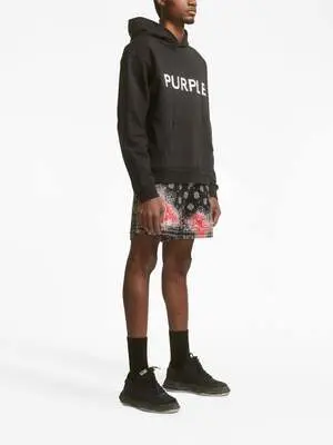 PURPLE BRAND Paisley-print Bleached Shorts