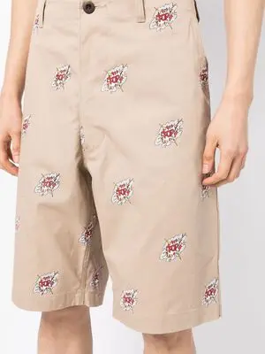 Junya Watanabe Graphic-print Cotton Shorts