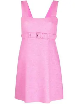PATOU Corsage Belted Mini Dress - Pink