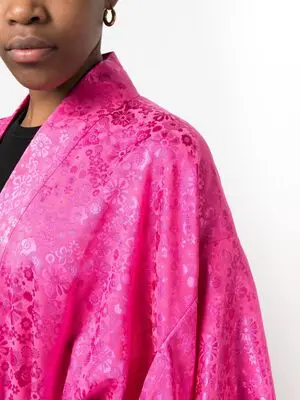 P.a.r.o.s.h Floral-jacquard Tie-waist Jacket