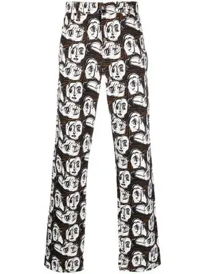 CHARLES JEFFREY Graphic-print Trousers - White