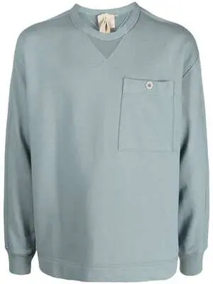 TEN C Cotton Sweatshirt With Logo Patch - Grey
