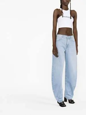 Off-White Crystal-embellished Logo Crop Top