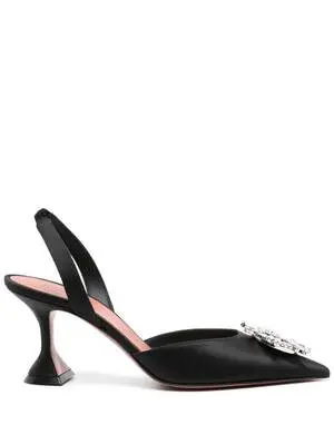 Amina Muaddi Begum 70mm Slingback Pumps - Black