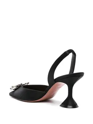 Amina Muaddi Begum 70mm Slingback Pumps - Black