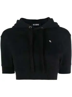 Raf Simons Cropped Short-sleeve Hoodie - Black