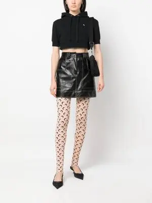 Raf Simons Cropped Short-sleeve Hoodie - Black
