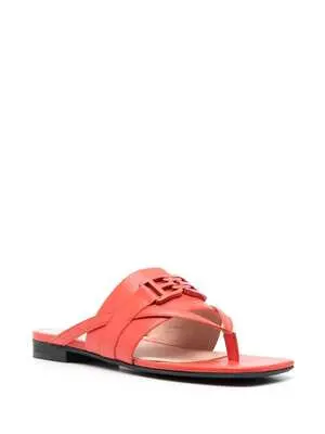 Bally Logo-embellished Leather Sandals - Orange