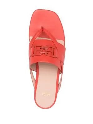 Bally Logo-embellished Leather Sandals - Orange