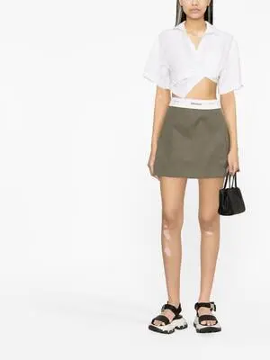 Palm Angels Pleated A-line Miniskirt