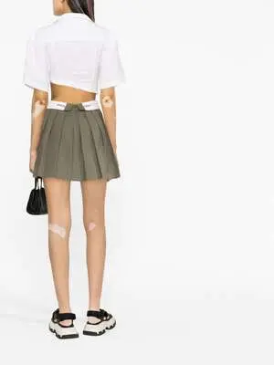 Palm Angels Pleated A-line Miniskirt