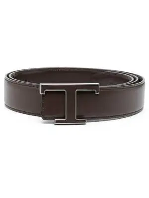 TOD'S Logo-buckle Leather Belt - Brown