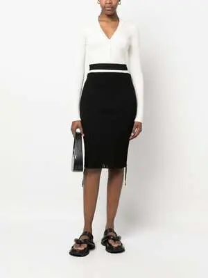 ANDREĀDAMO Ribbed-knit Pencil Skirt - Black