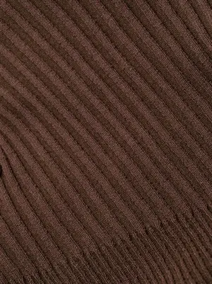 ANDREĀDAMO Halterneck Ribbed-knit Bodysuit - Brown