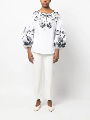 Yuliya Magdych Floral-embroidery Blouse