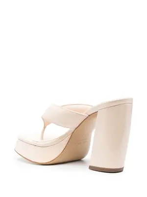 GIABORGHINI Gia 17 120mm Platform Mules - Neutrals