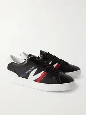 Moncler Monaco M Striped Leather Sneakers