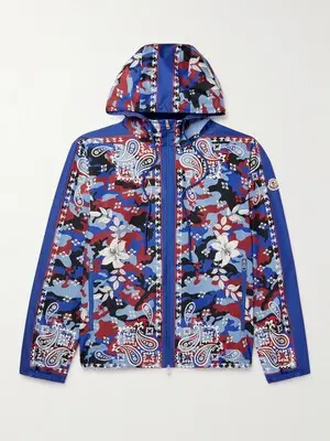 Moncler Hotay Printed Ripstop Hooded Jacket - Blue