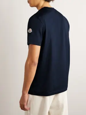 Moncler Logo-appliquéd Cotton-jersey T-shirt - Blue