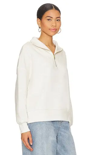 Varley Hawley Half Zip Sweatshirt - Ivory Marl
