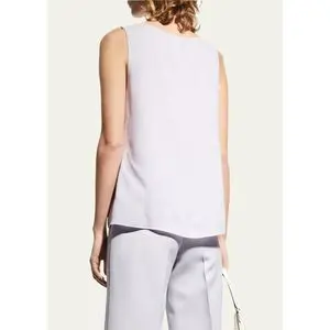 Lafayette 148 New York Finnley Scoop Neck Tank - Black