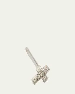 SYDNEY EVAN 14k Yellow Diamond Cross Single Stud Earring