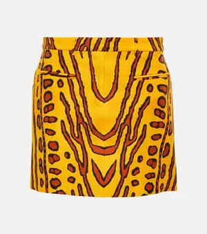 Altuzarra Zola Printed Linen-blend Miniskirt