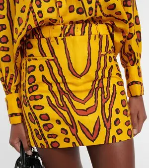 Altuzarra Zola Printed Linen-blend Miniskirt