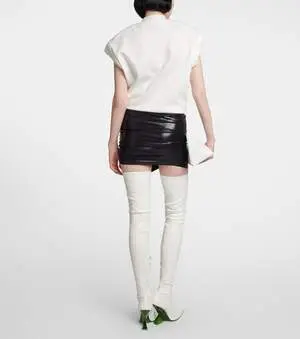Attico Ruched Jersey Miniskirt