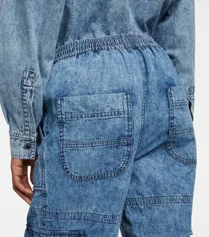 MARANT ETOILE Viamao Straight Cotton Chambray Pants - Blue