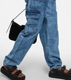 MARANT ETOILE Viamao Straight Cotton Chambray Pants - Blue